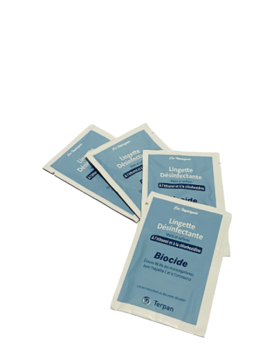 Pack de 100 Lingettes Biocides - Terpan Prévention